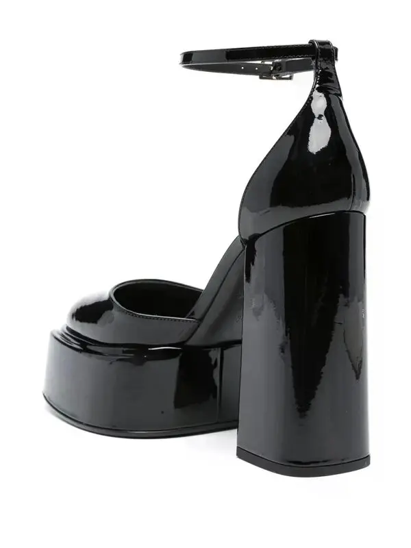 3JUIN Platform Leather Pumps - Black