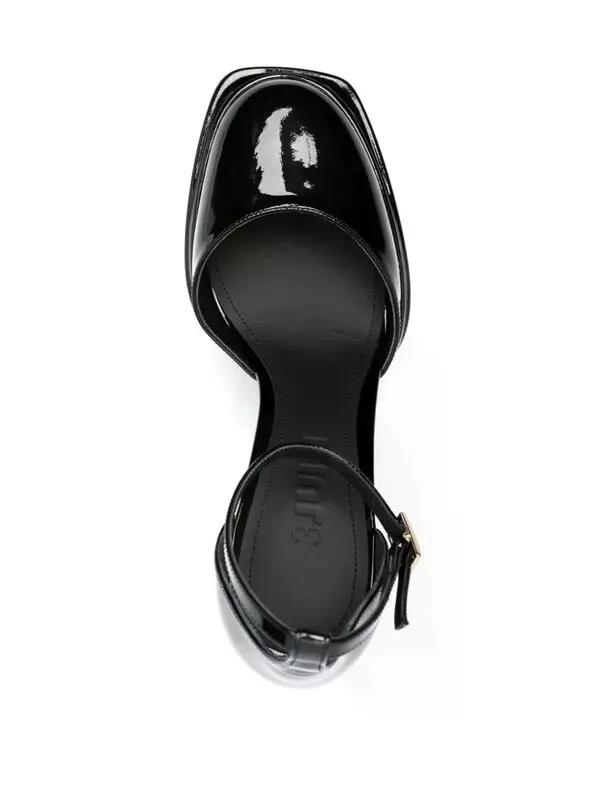 3JUIN Platform Leather Pumps - Black