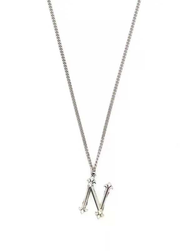 Emanuele Bicocchi N Letter Pendant Necklace - Silver