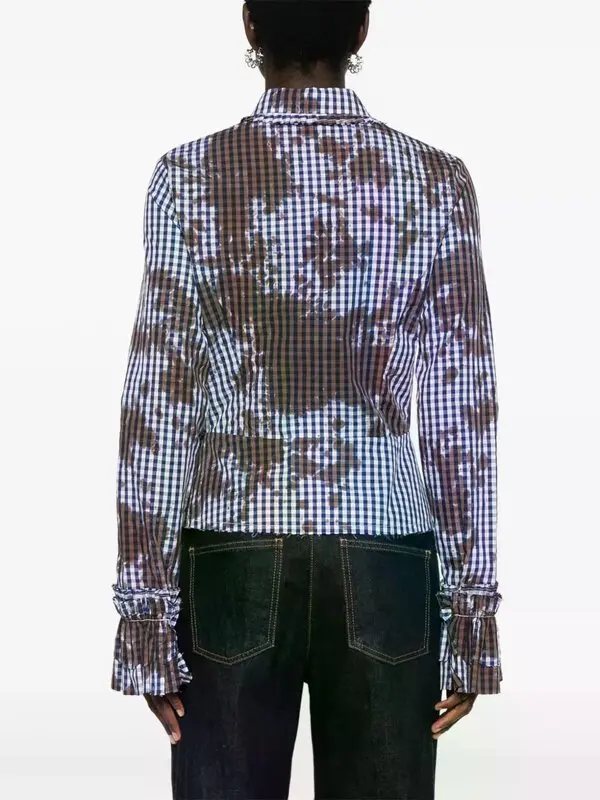 Ottolinger Stained Gingham Ruffled Shirt
