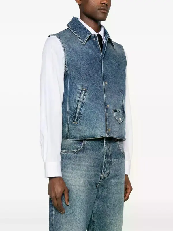 Givenchy Logo-embroidered Denim Vest