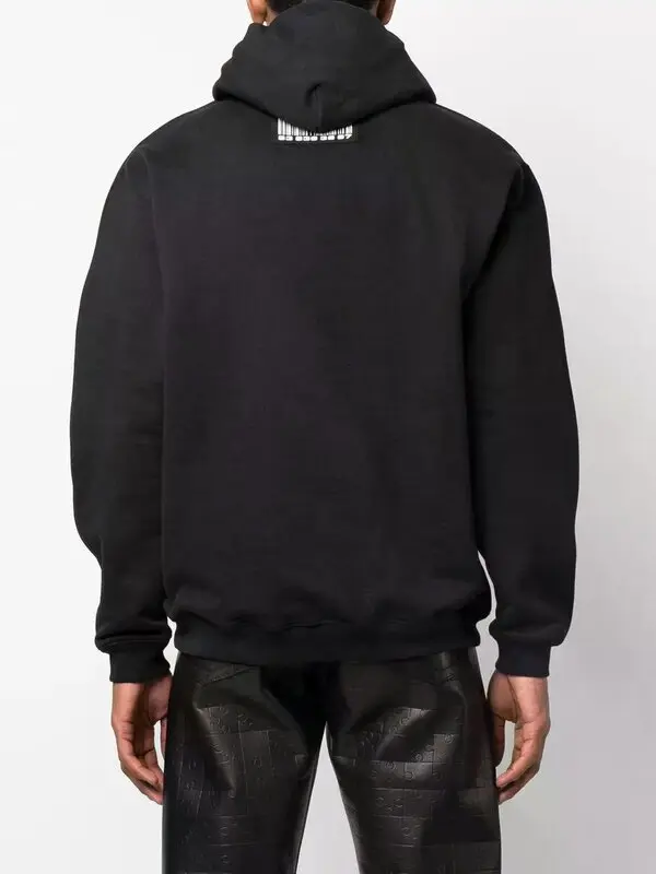VTMNTS Logo-patch Long-sleeve Hoodie - Black