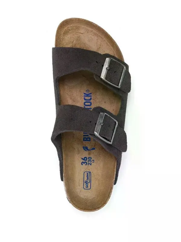 BIRKENSTOCK Arizona Leather Buckle-detail Sandals - Grey