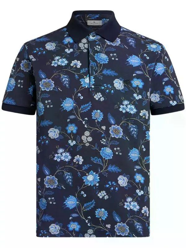 Etro Floral-print Polo Shirt