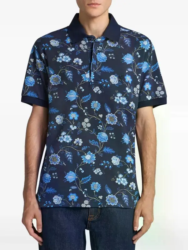 Etro Floral-print Polo Shirt