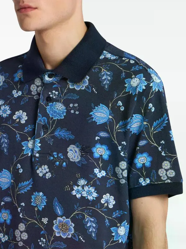 Etro Floral-print Polo Shirt