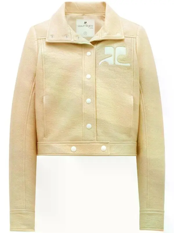 COURREGES Zip-up Vinyl Jacket - Neutrals