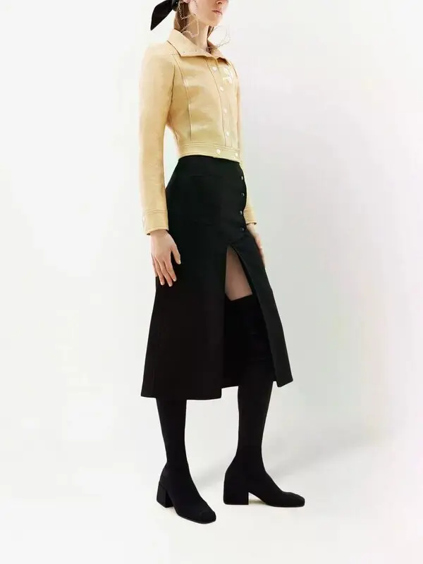 COURREGES Zip-up Vinyl Jacket - Neutrals