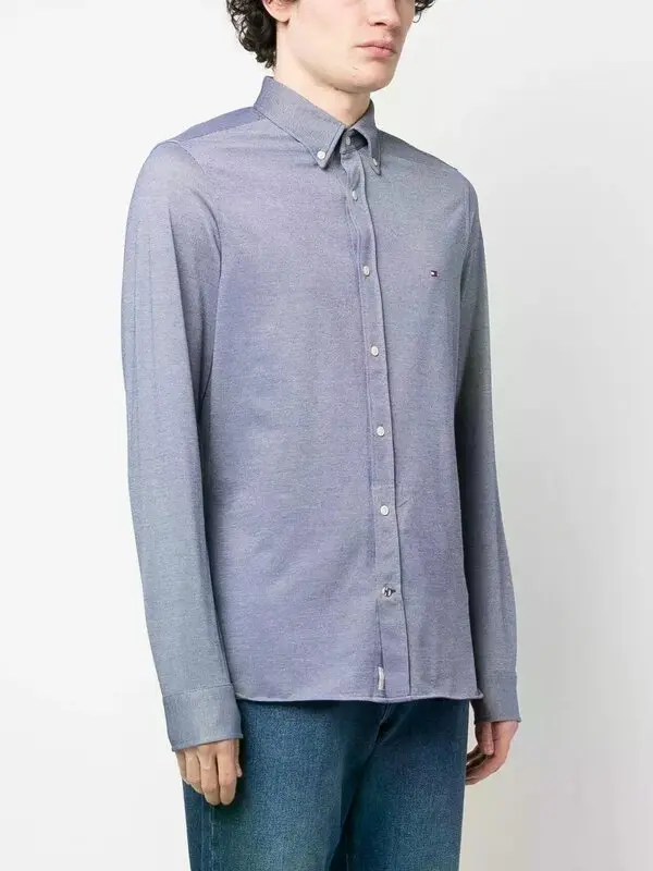 Tommy Hilfiger Logo-embroidery Cotton-blend Shirt