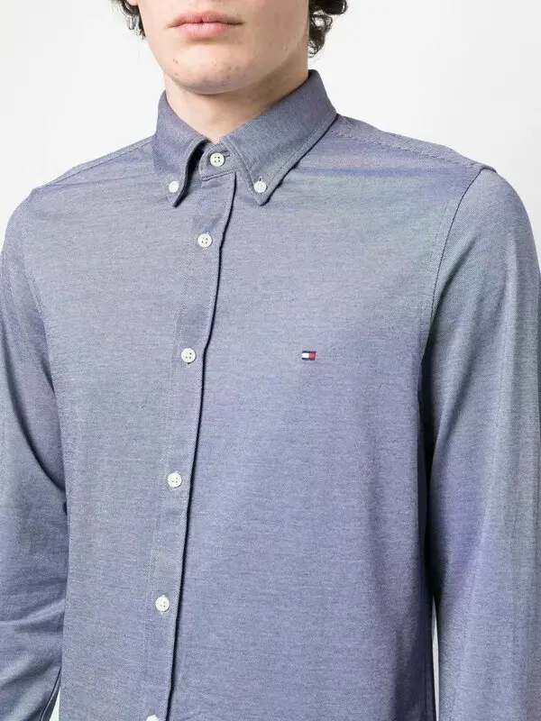 Tommy Hilfiger Logo-embroidery Cotton-blend Shirt