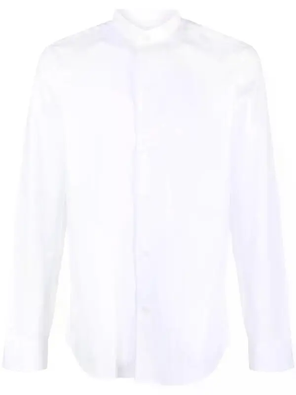 FURSAC Collarless Long-sleeve Cotton Shirt
