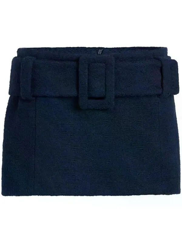 PATOU Belted Organic-cotton Mini Skirt