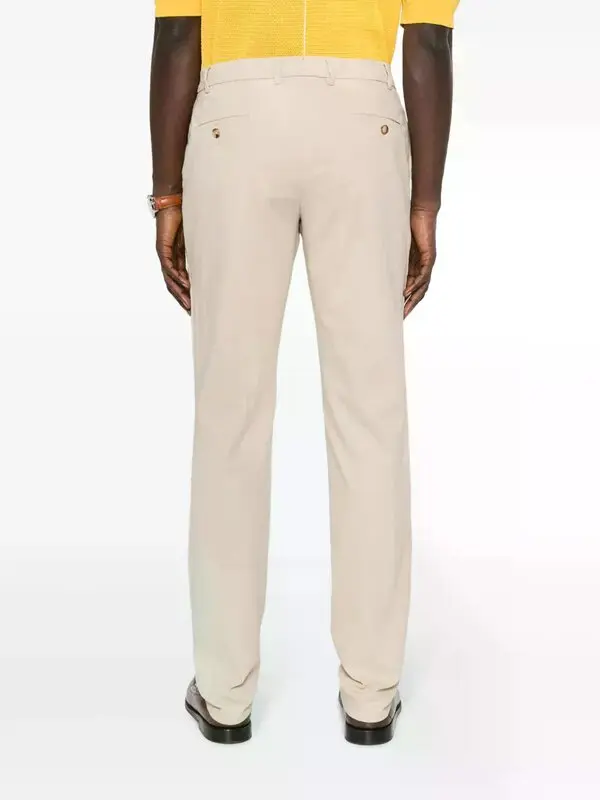 LARDINI Slim-fit Cotton Blend Chinos - Neutrals
