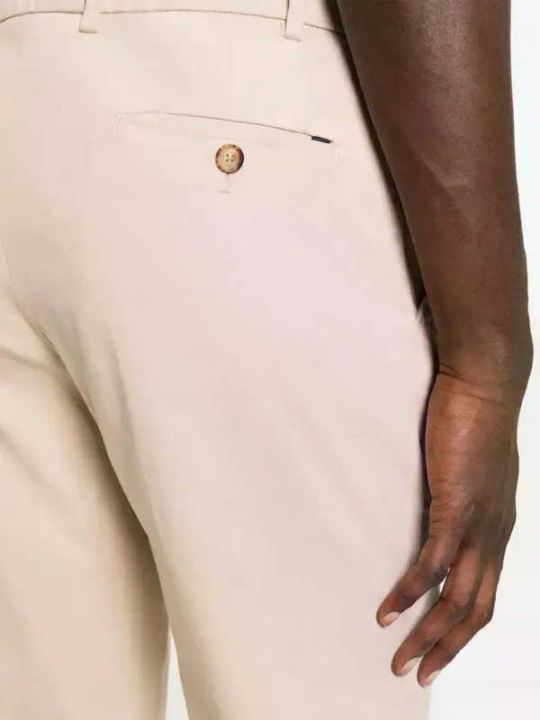 LARDINI Slim-fit Cotton Blend Chinos - Neutrals