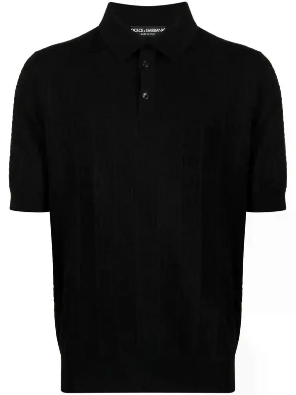 Dolce & Gabbana Monogram-jacquard Silk Polo Shirt