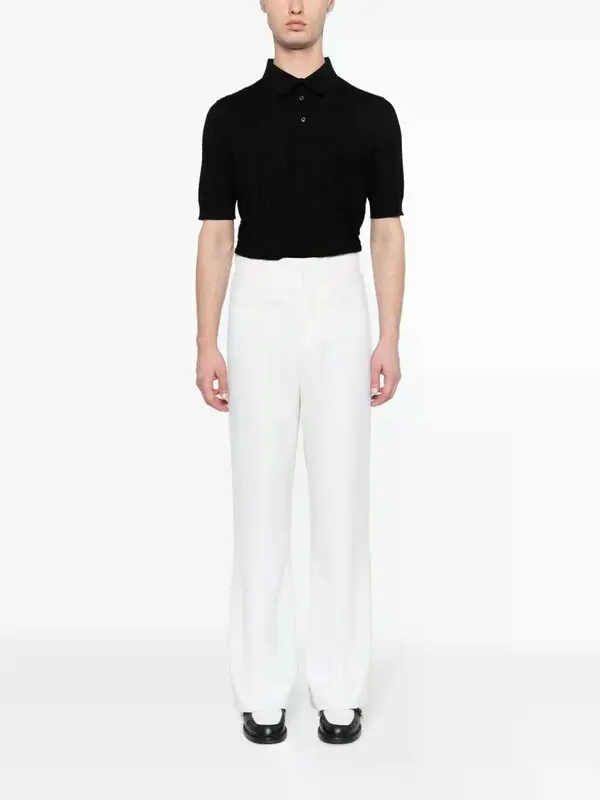 Dolce & Gabbana Monogram-jacquard Silk Polo Shirt