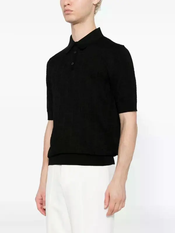 Dolce & Gabbana Monogram-jacquard Silk Polo Shirt