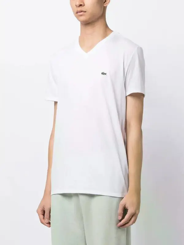 Lacoste Logo-patch V-neck Cotton T-shirt
