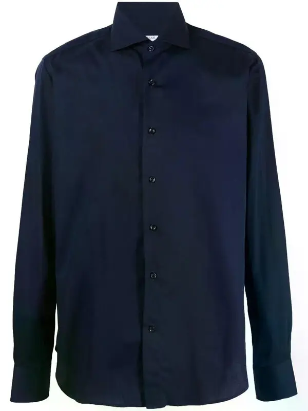 ORIAN Long-sleeve Button-up Shirt - Blue