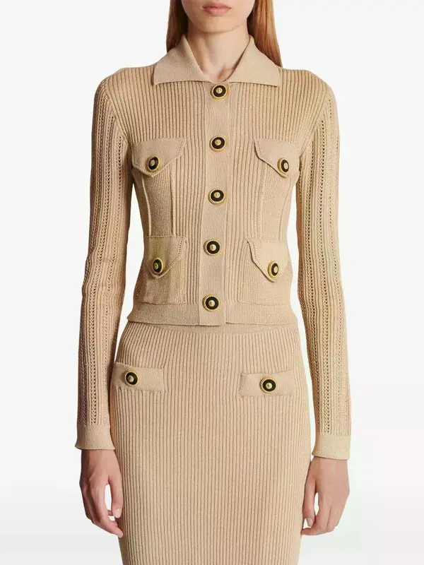 Balmain Button-up Cardigan - Neutrals