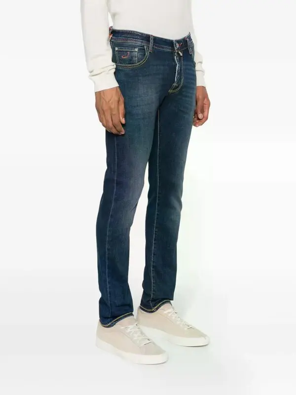 Jacob Cohen Skinny-leg Jeans With Logo Patch - Blue