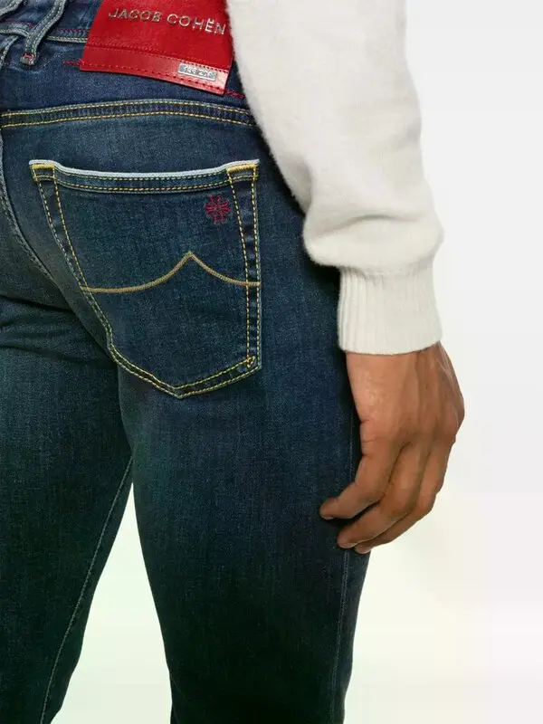 Jacob Cohen Skinny-leg Jeans With Logo Patch - Blue
