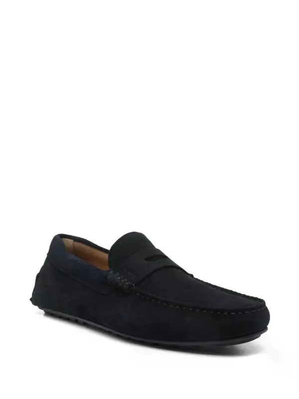 BOSS Suede Penny Trim Loafers