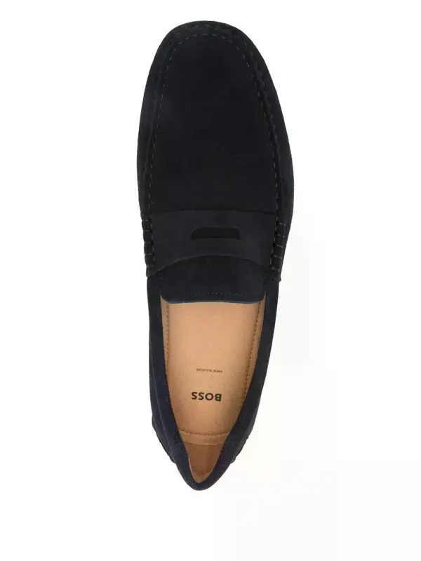 BOSS Suede Penny Trim Loafers