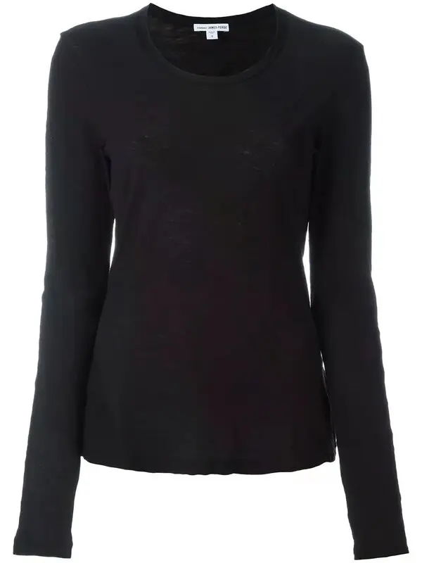 JAMES PERSE Round Neck Longsleeved T-shirt - Black