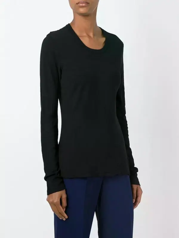 JAMES PERSE Round Neck Longsleeved T-shirt - Black