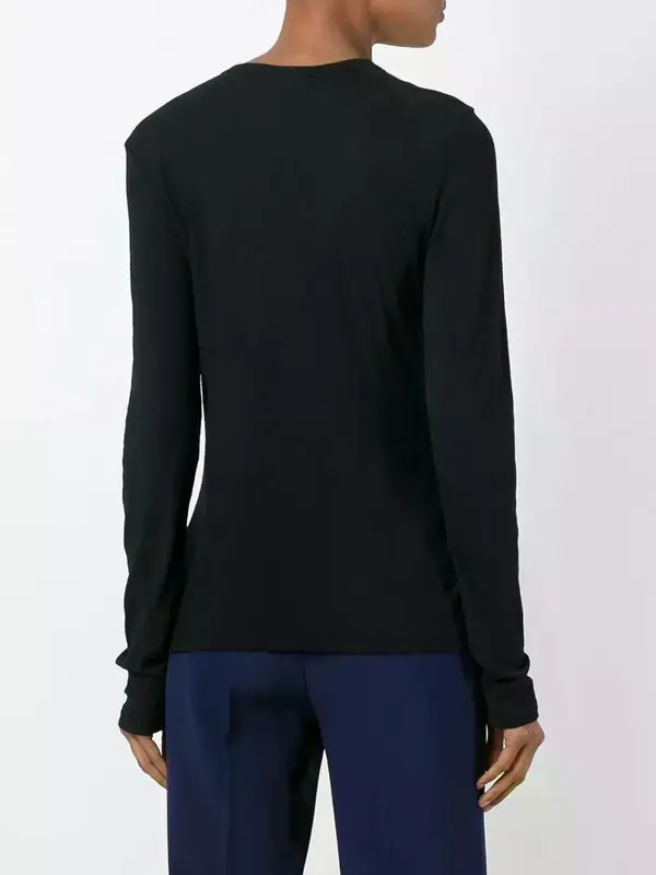 JAMES PERSE Round Neck Longsleeved T-shirt - Black