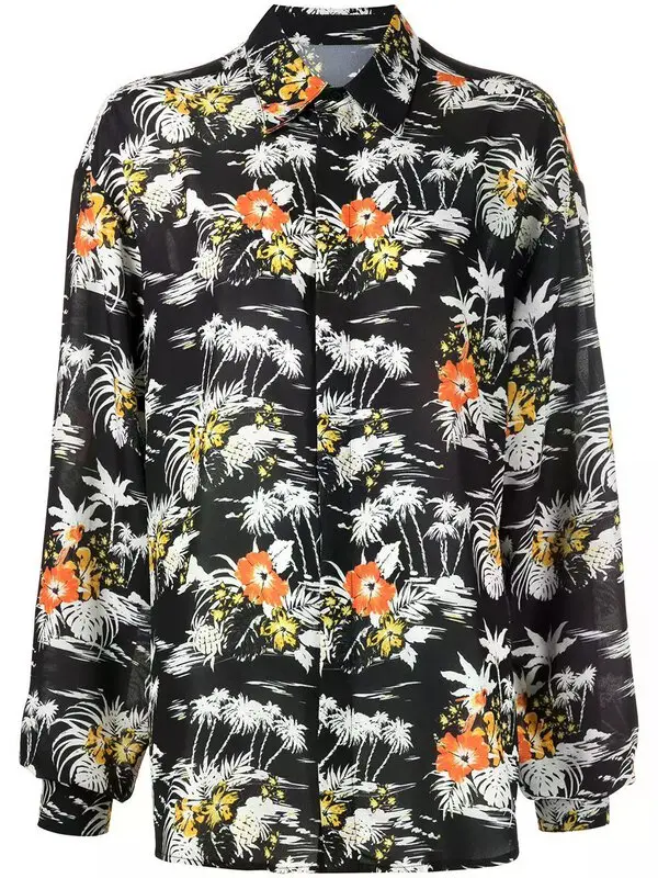 RtA Sierra Floral Print Silk Shirt