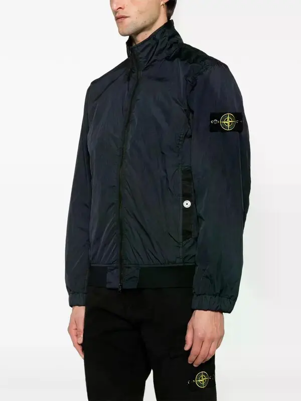 Stone Island Compass-motif Bomber Jacket - Blue