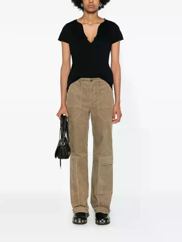 Zadig&Voltaire Organic Cotton Henley T-shirt With Diamante Embellishment - Black