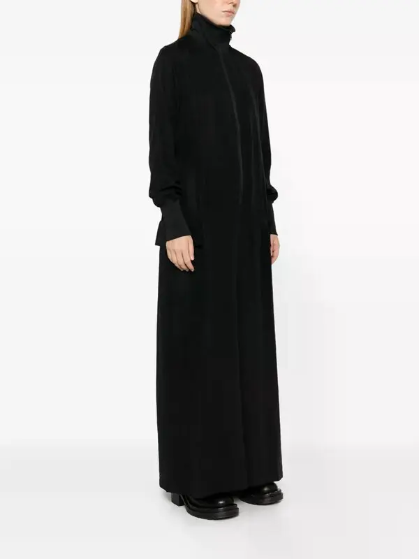 Y3 Twill Jumpsuit With High Neck And Wide Legs