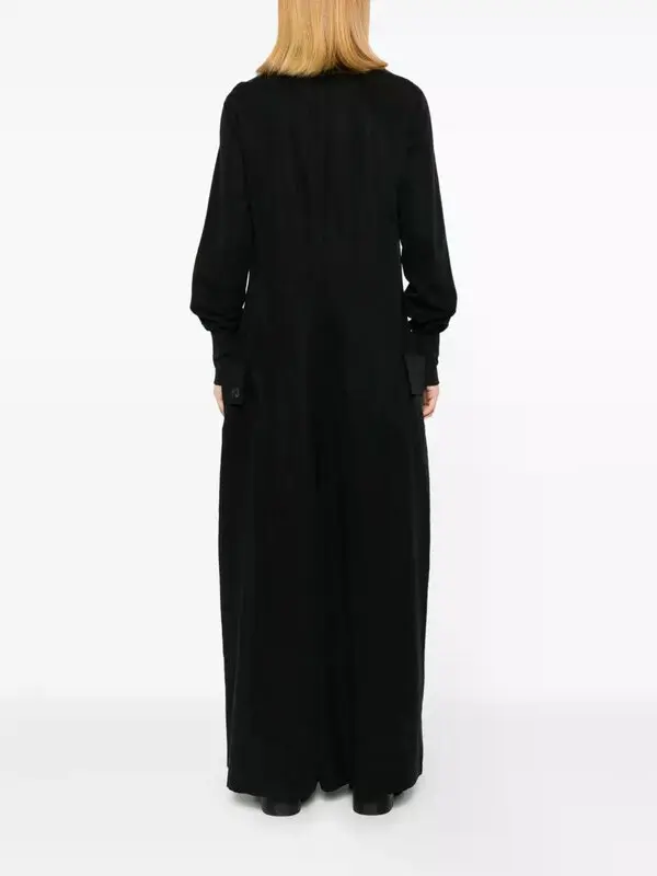 Y3 Twill Jumpsuit With High Neck And Wide Legs