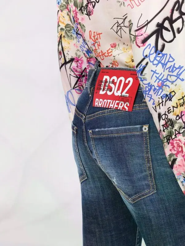 Dsquared2 Bleach-effect Distressed Kick-flare Cropped Jeans