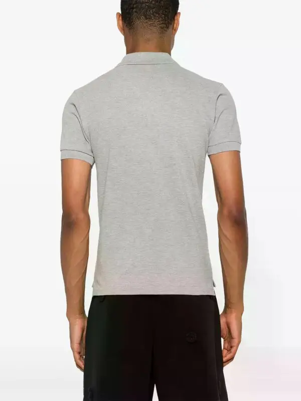 Play Comme Des Garcon Heart-patch Piqué Polo Shirt - Grey
