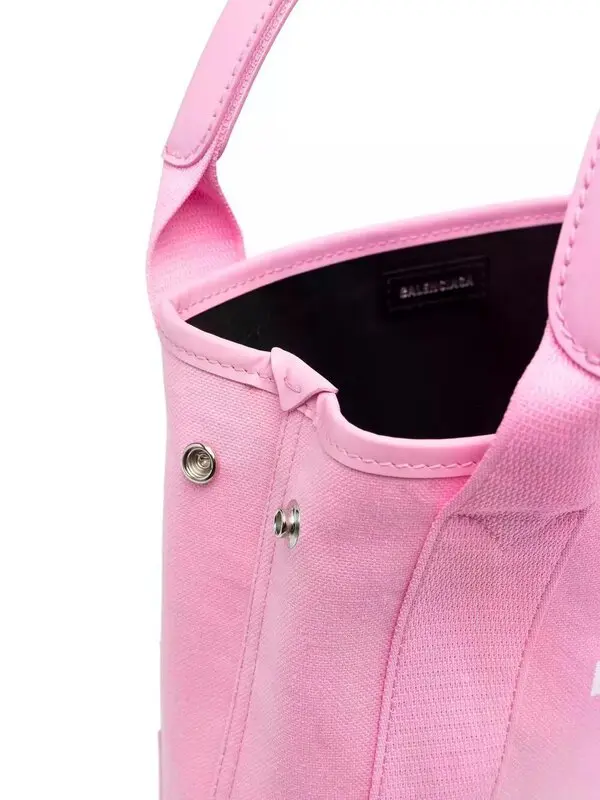 Balenciaga Logo-print Canvas Tote - Pink