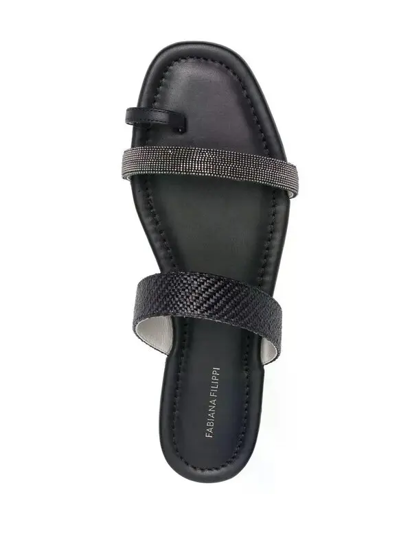 Fabiana Filippi 15mm Open-toe Leather Mules