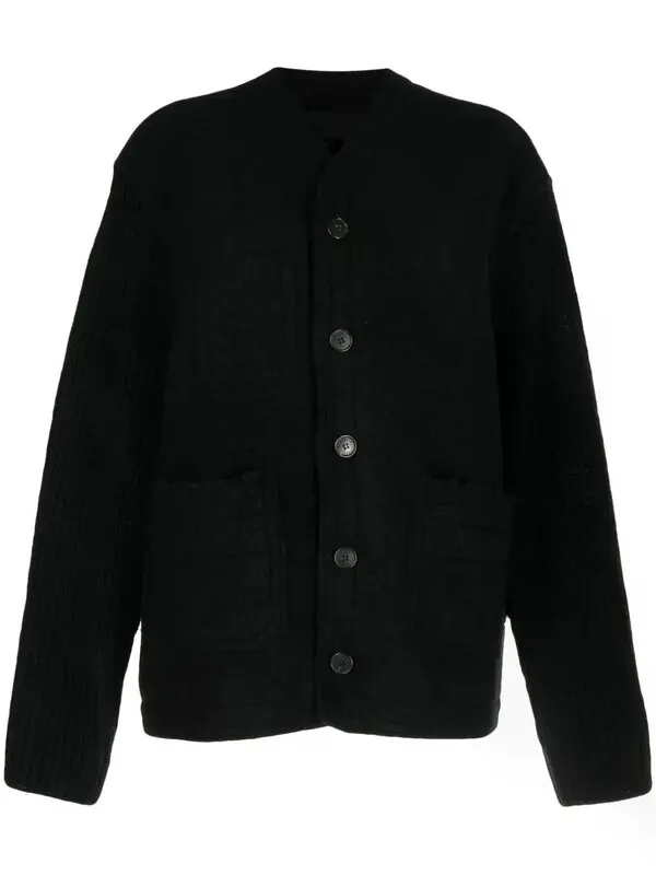 Isabel Benenato Paneled Button-down Cardigan