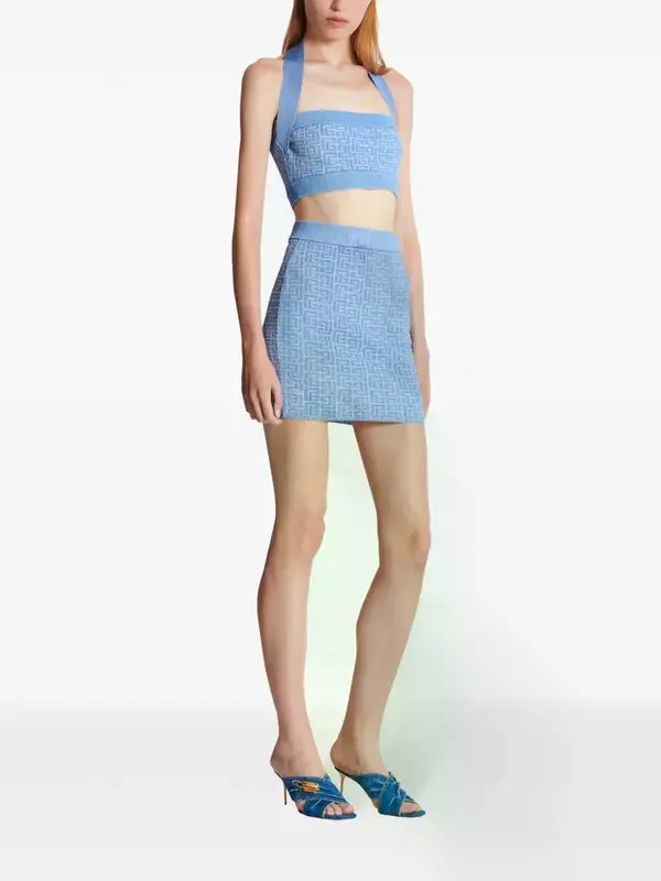 Balmain Labyrinth-jacquard Skirt