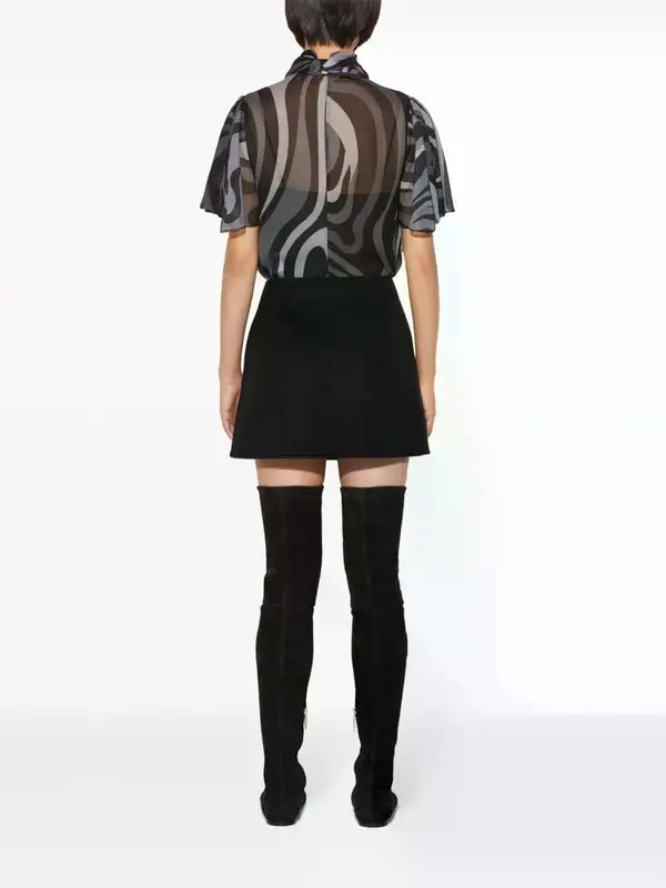 Emilio Pucci Side-button Fastening Wool Miniskirt
