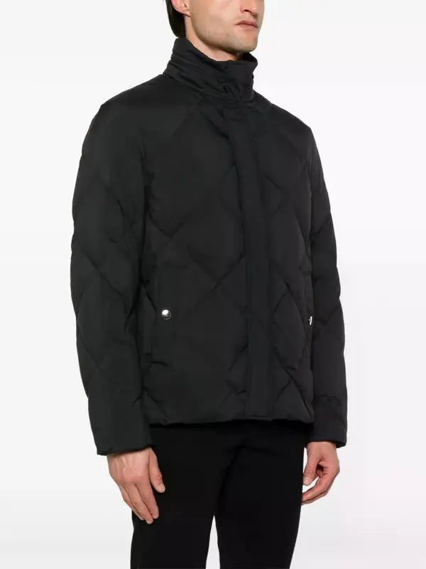 Canali Quilted Goose Down Jacket - Black