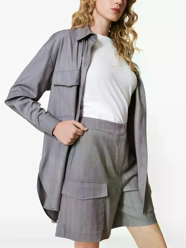 TWINSET Pinstripe Bermuda Shorts