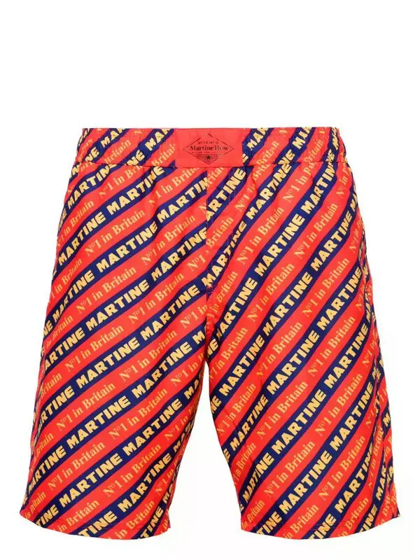 Martine Rose Logo-print Swim Shorts - Red