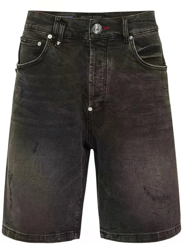 Philipp Plein Formentera Skulls Denim Shorts