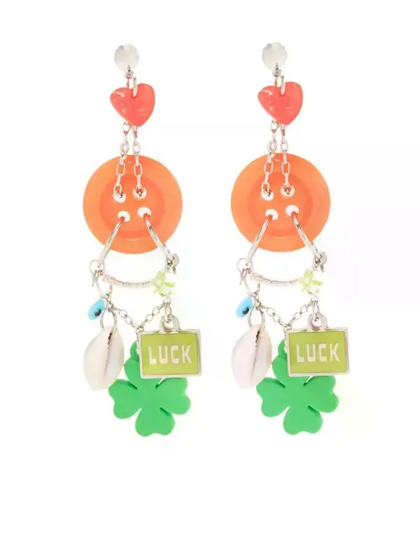 AMIR SLAMA Luck Clover Charm Single Earring - Multicolour