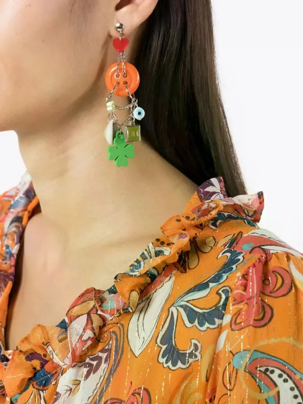 AMIR SLAMA Luck Clover Charm Single Earring