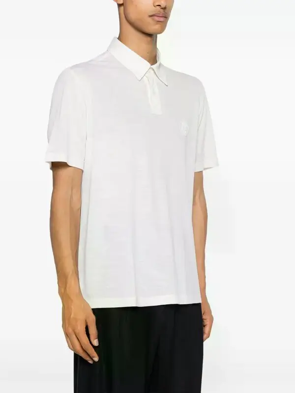 Brioni Logo-embroidered Wool Polo Shirt - Neutrals